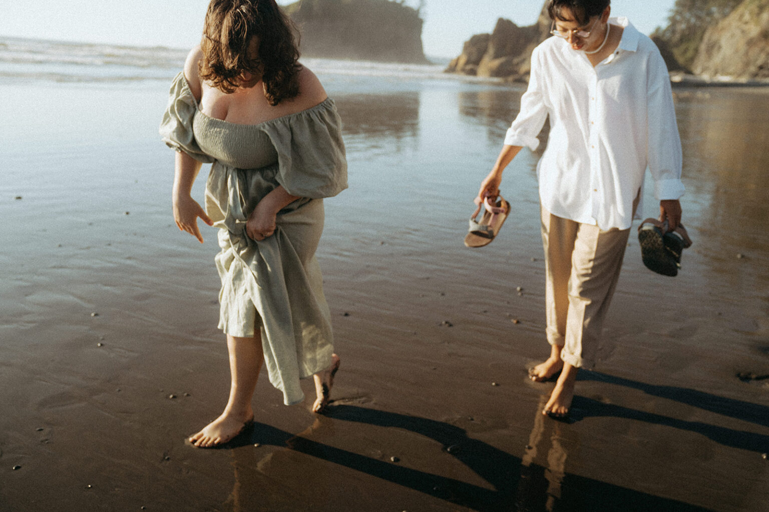 Nancy + Kacia's Ruby Beach Engagement Session